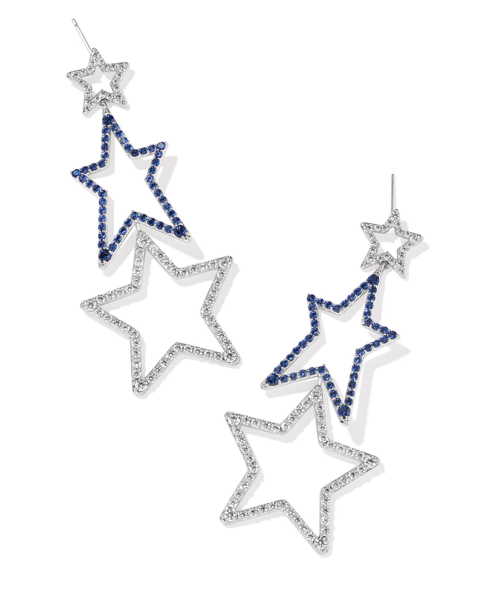 Darcy Silver Statement Earrings in Blue Mix | Kendra Scott