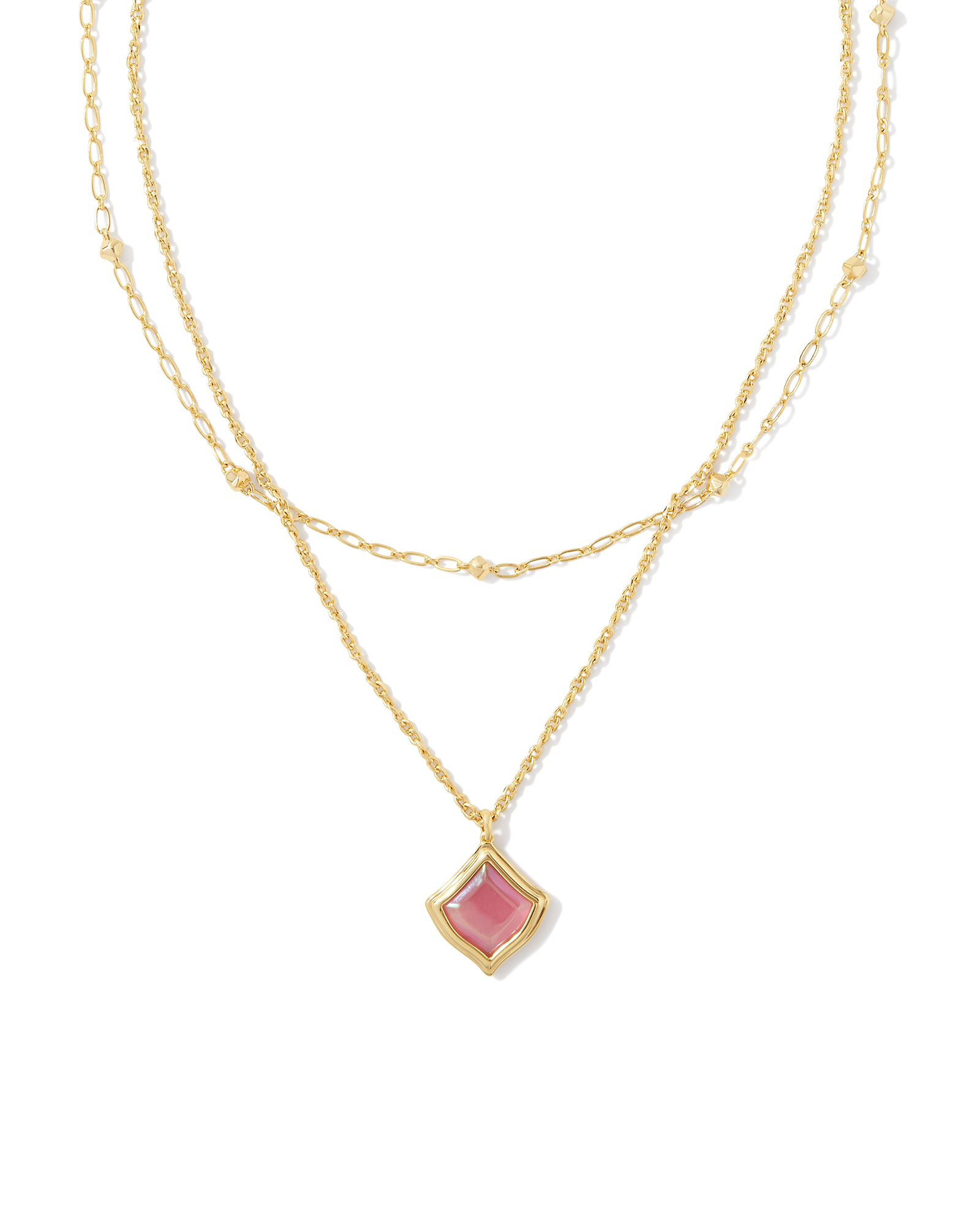 Kacey Gold Multi Strand Necklace in Pink Cat's Eye | Kendra Scott