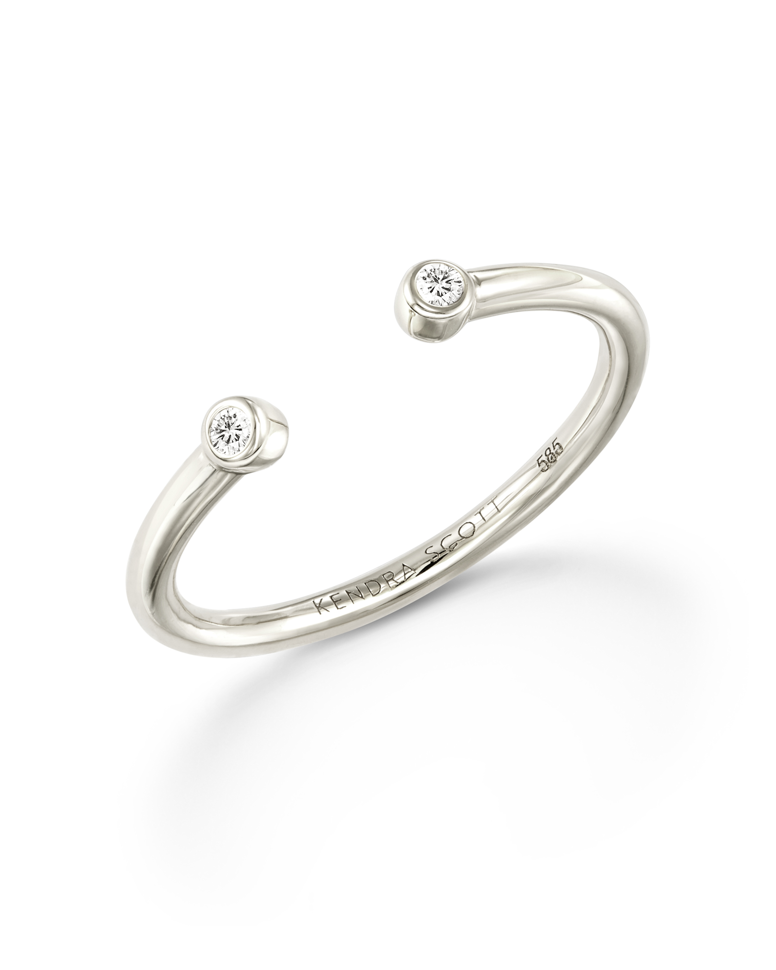 Audrey 14k White Gold Open Ring in White Diamond | Kendra Scott