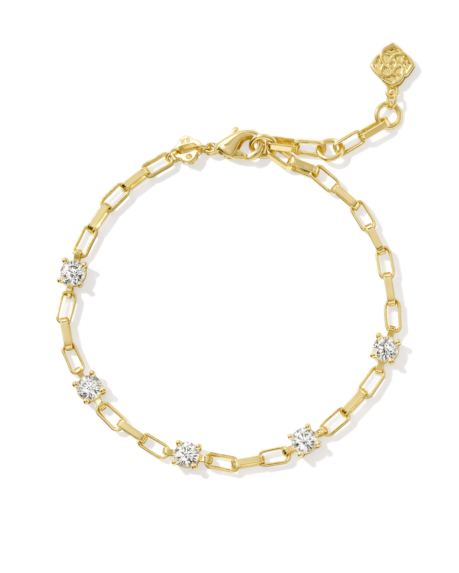 Lexi Gold Chain Bracelet in White CZ | Kendra Scott