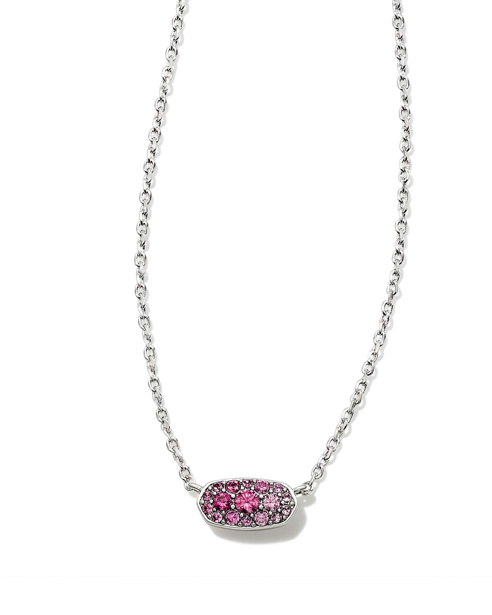 Grayson Silver Crystal Pendant Necklace in Pink Ombre | Kendra Scott