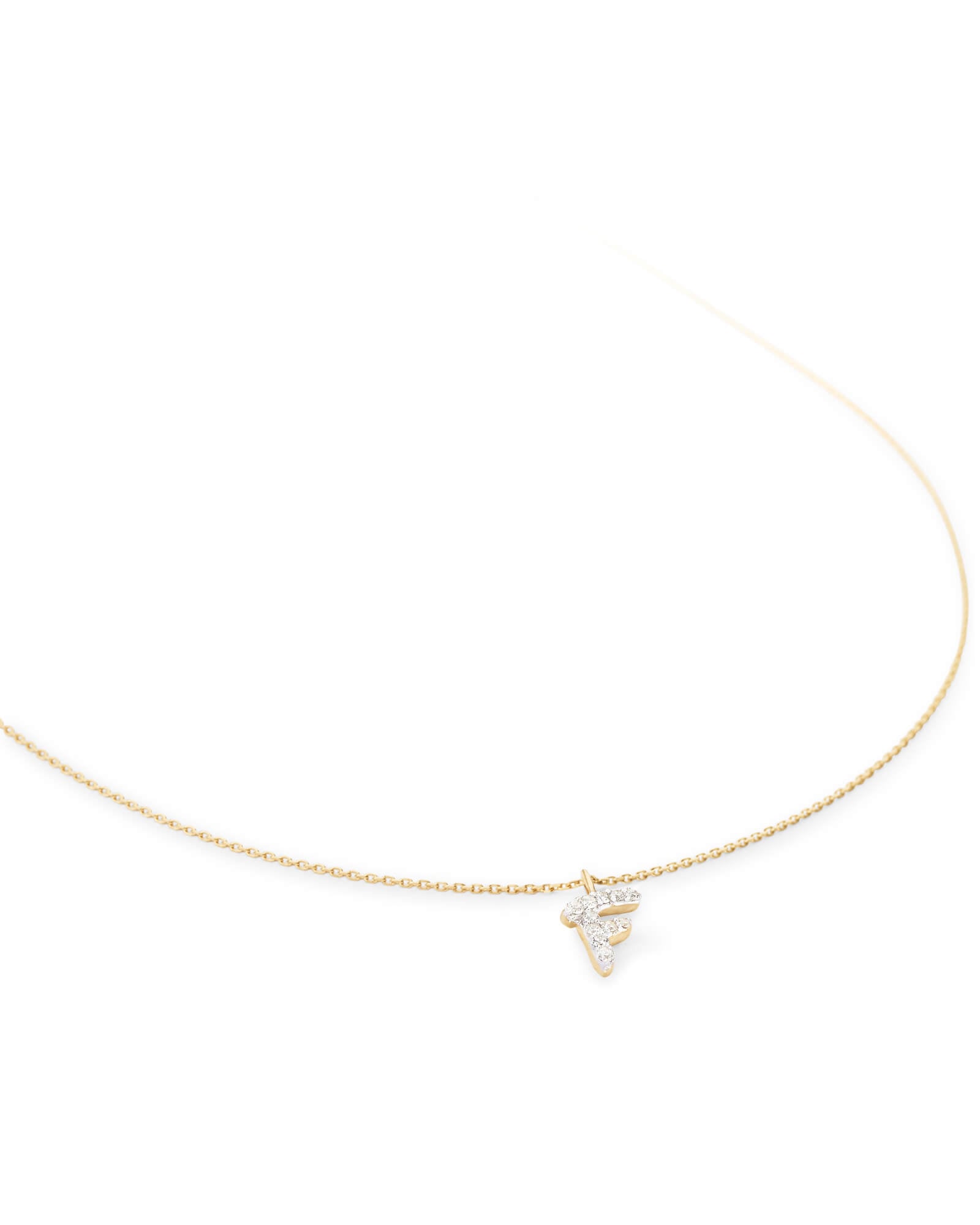 Diamond Letter F Pendant Necklace in 14k Yellow Gold | Kendra Scott