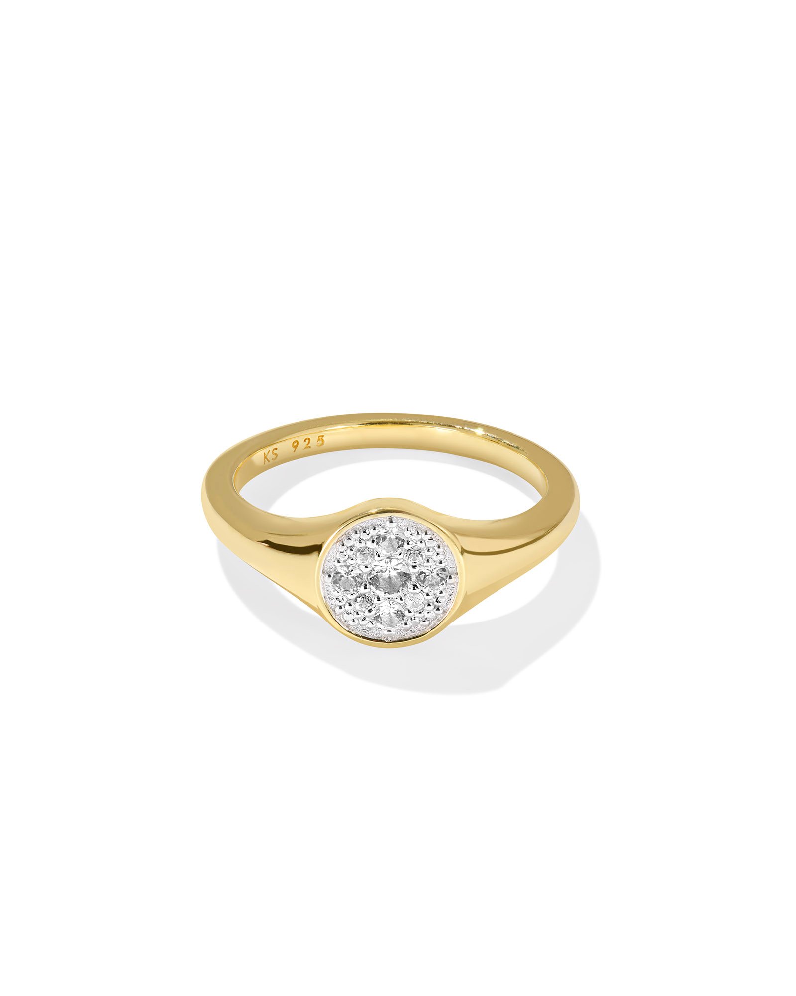 Kristen 18k Gold Vermeil Band Ring in White Topaz | Kendra Scott