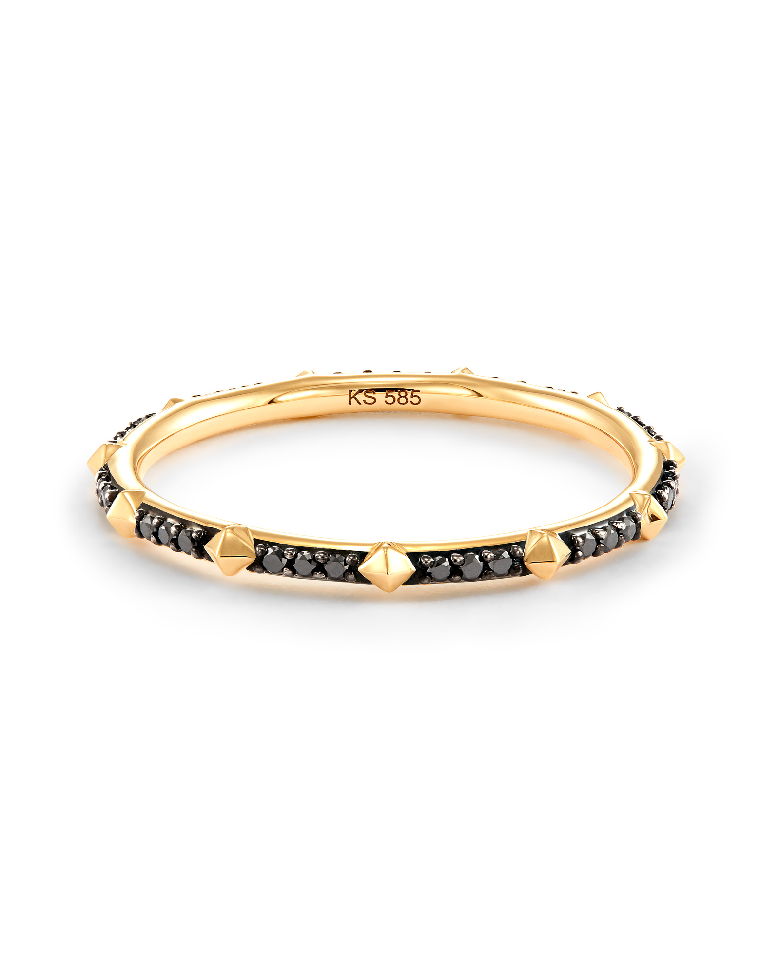 Astrid 14k Yellow Gold Band Ring in Black Diamond | Kendra Scott
