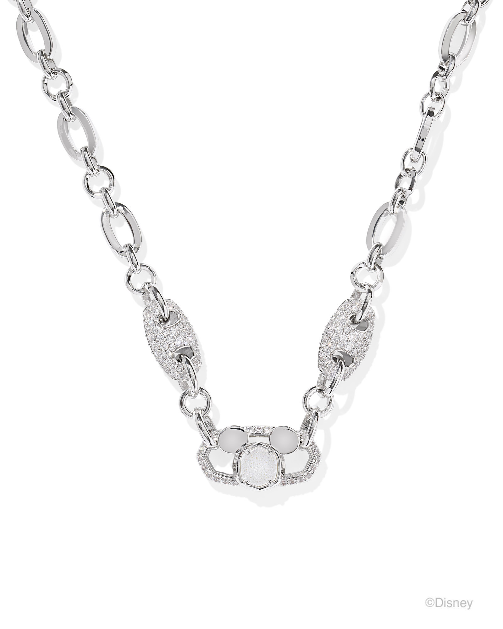 Disney | Kendra Scott Silver Mickey Mouse Crystal Chain Necklace in ...