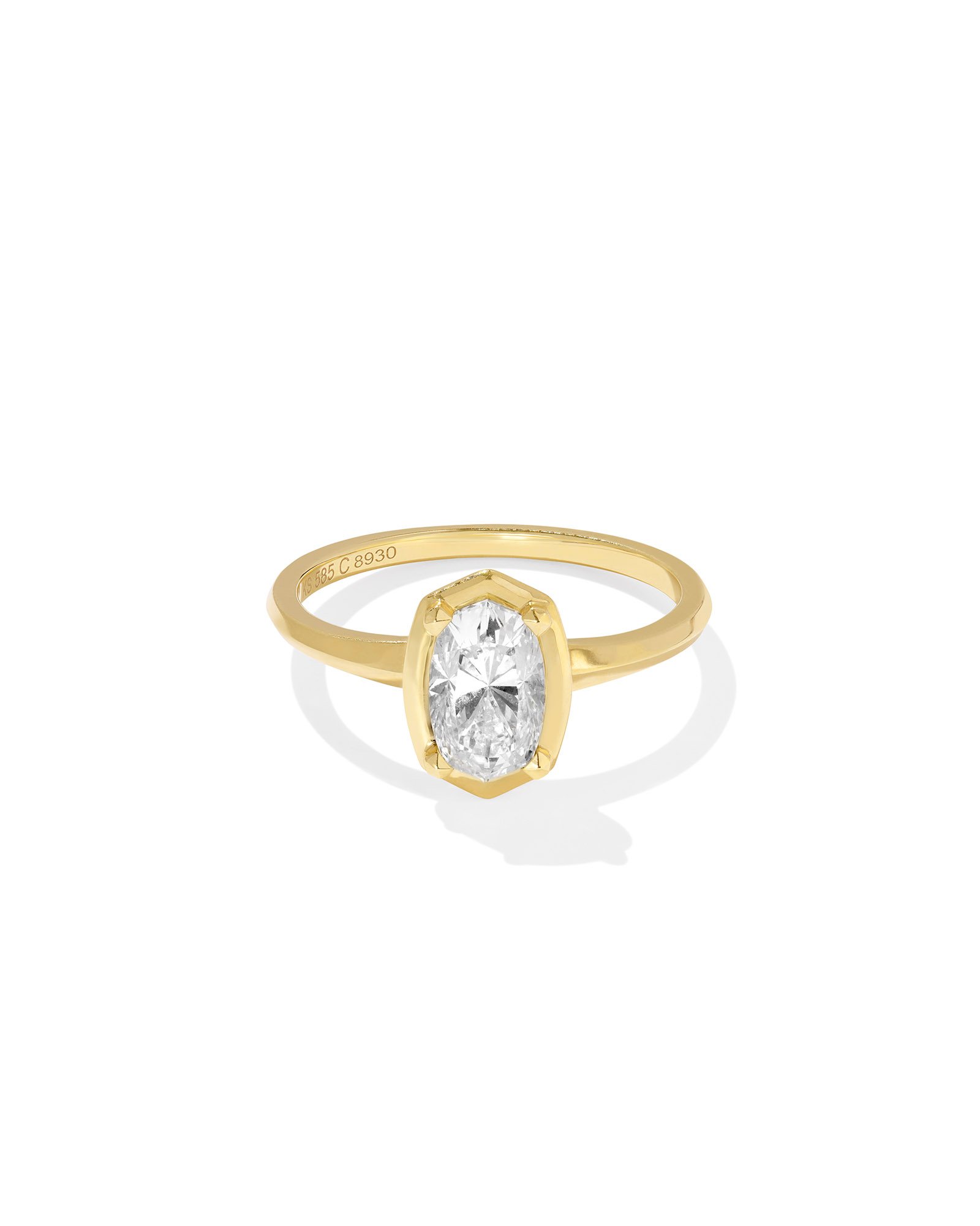 Lab Grown White Diamond Custom Elisa Statement Ring in 14k Yellow Gold ...