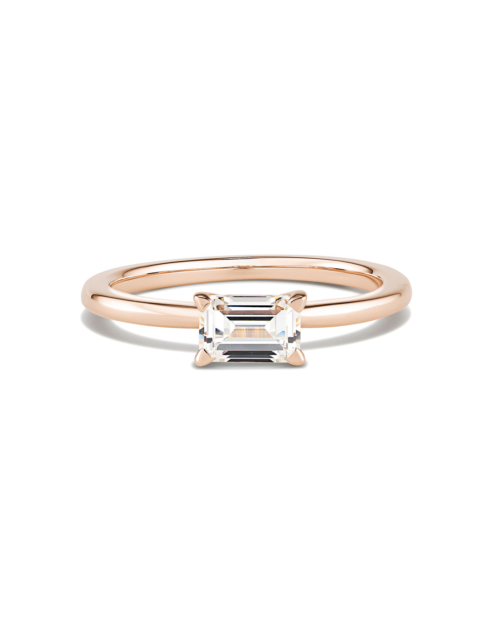 Emerald Solitaire Engagement Ring in 14k Rose Gold | Kendra Scott
