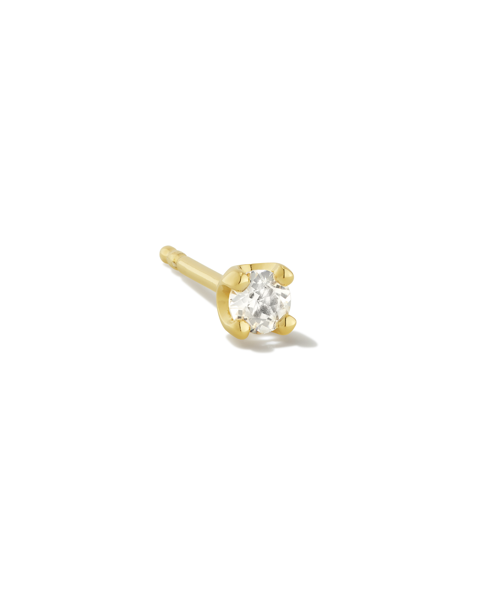 Mini Topaz 18k Gold Vermeil Single Stud Earring in White Topaz | Kendra Scott