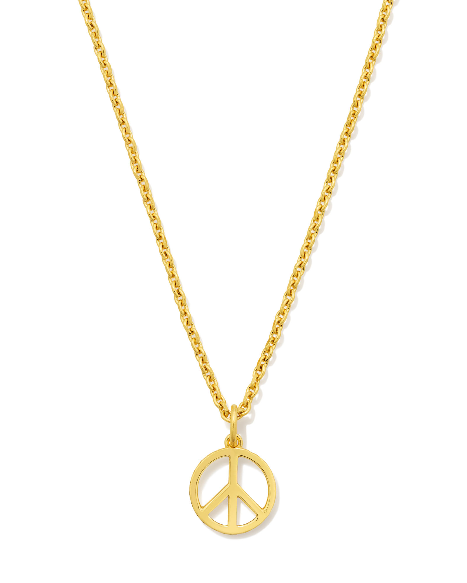 Mini Peace Sign Pendant Necklace in 18k Gold Vermeil | Kendra Scott