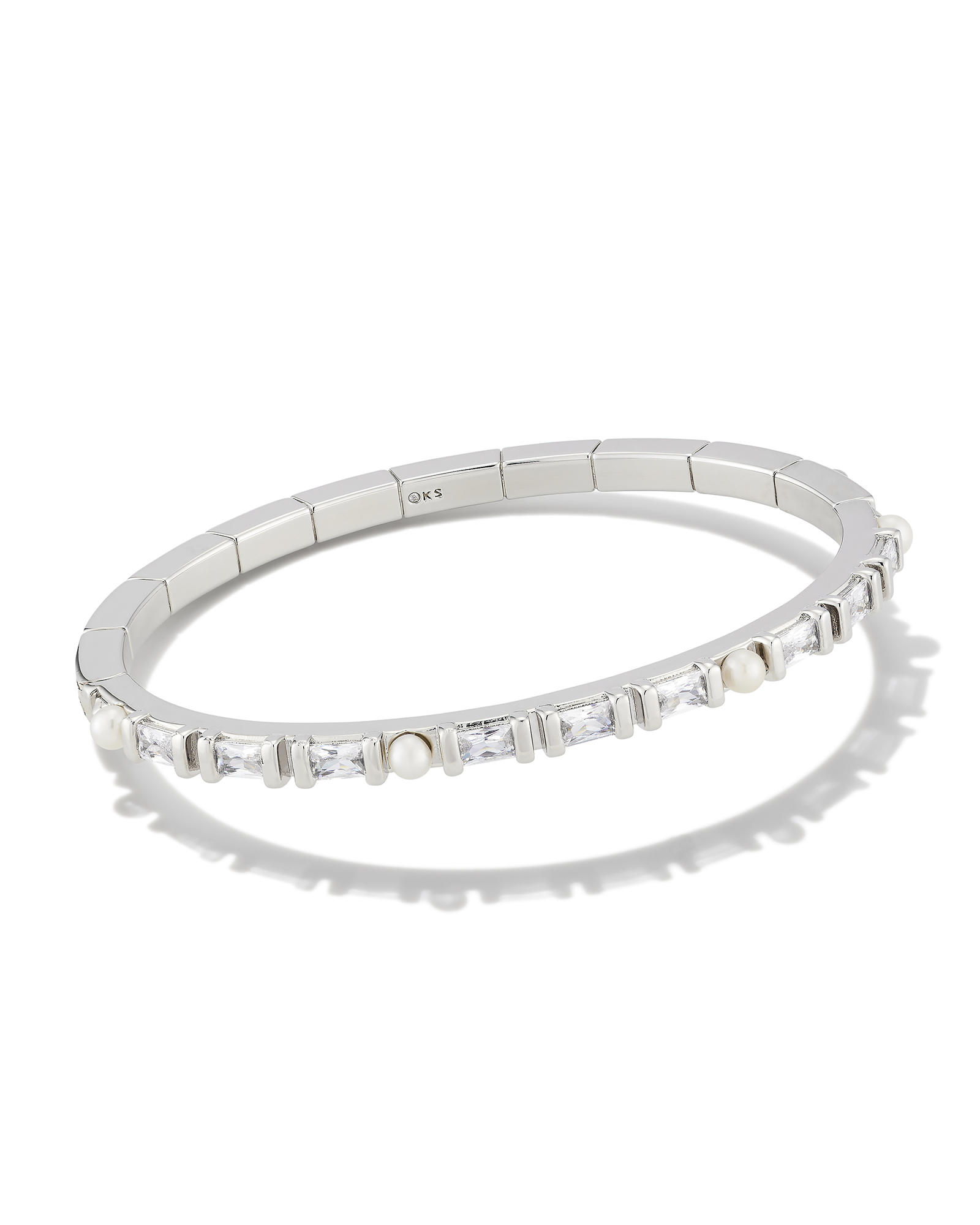 Gracie Silver Bangle Bracelet in White Mix | Kendra Scott