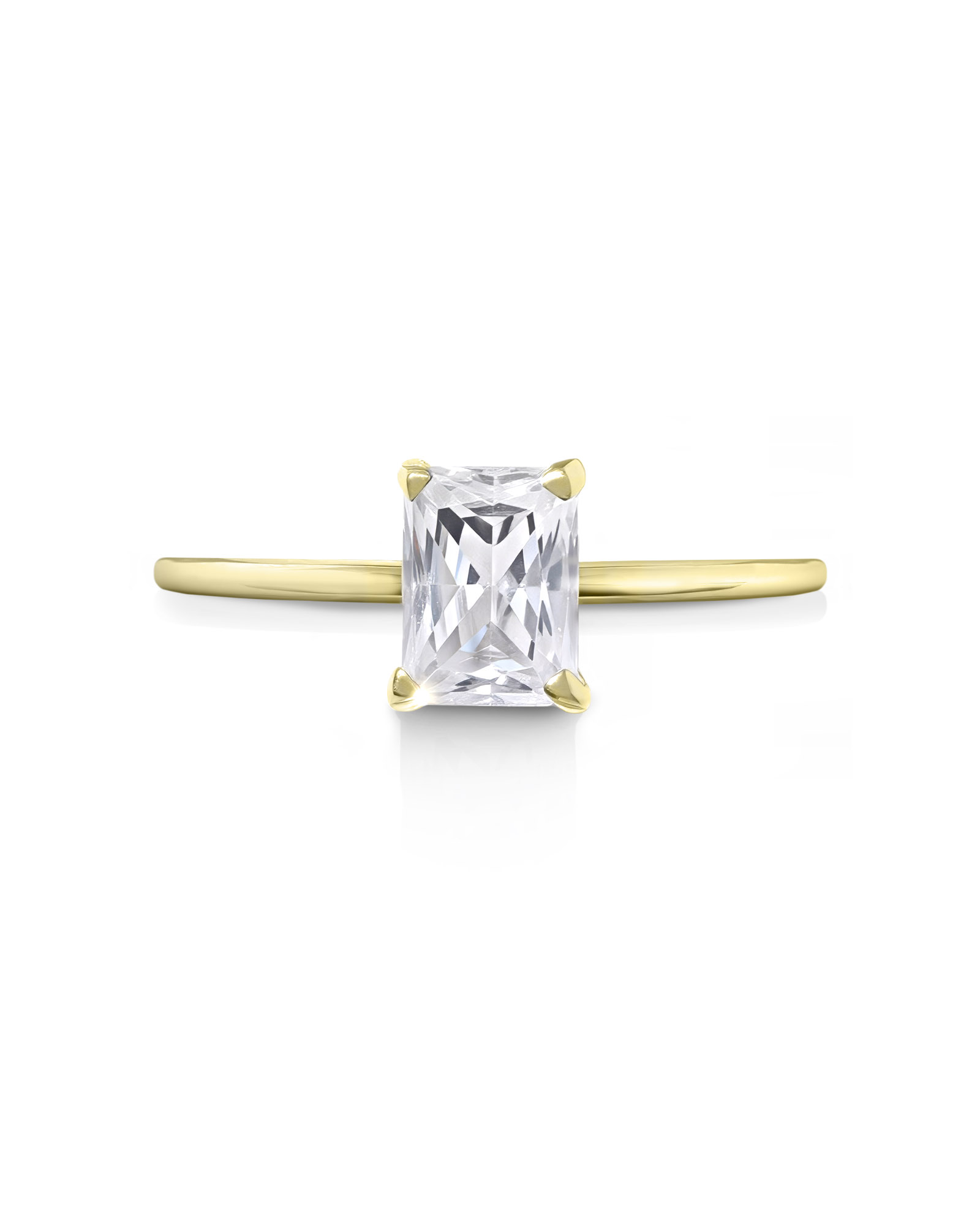 3 ct Solitaire N-S Emerald Engagement Ring in 14k Yellow Gold | Kendra ...