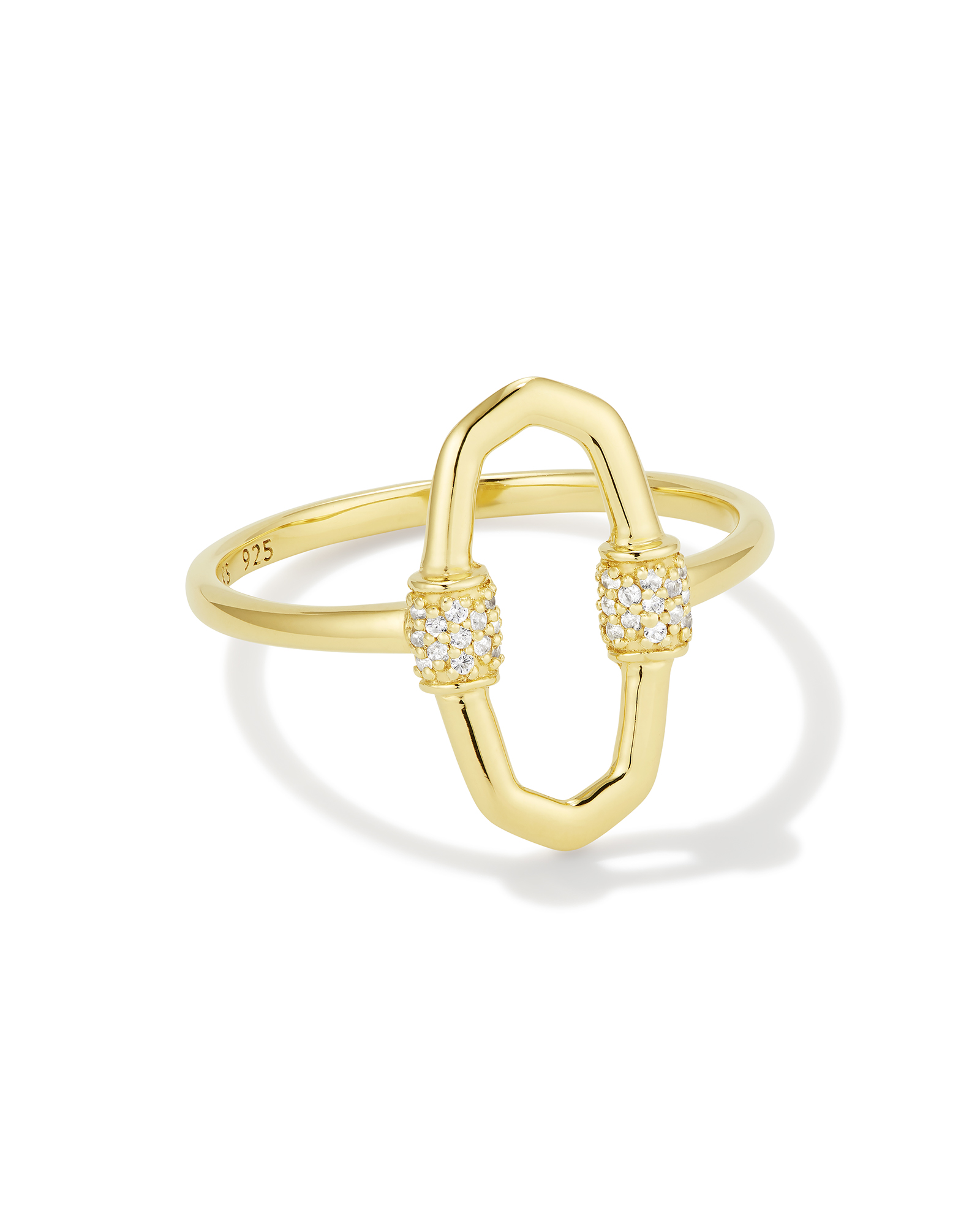 Bristol 18k Gold Vermeil Band Ring in White Sapphire | Kendra Scott