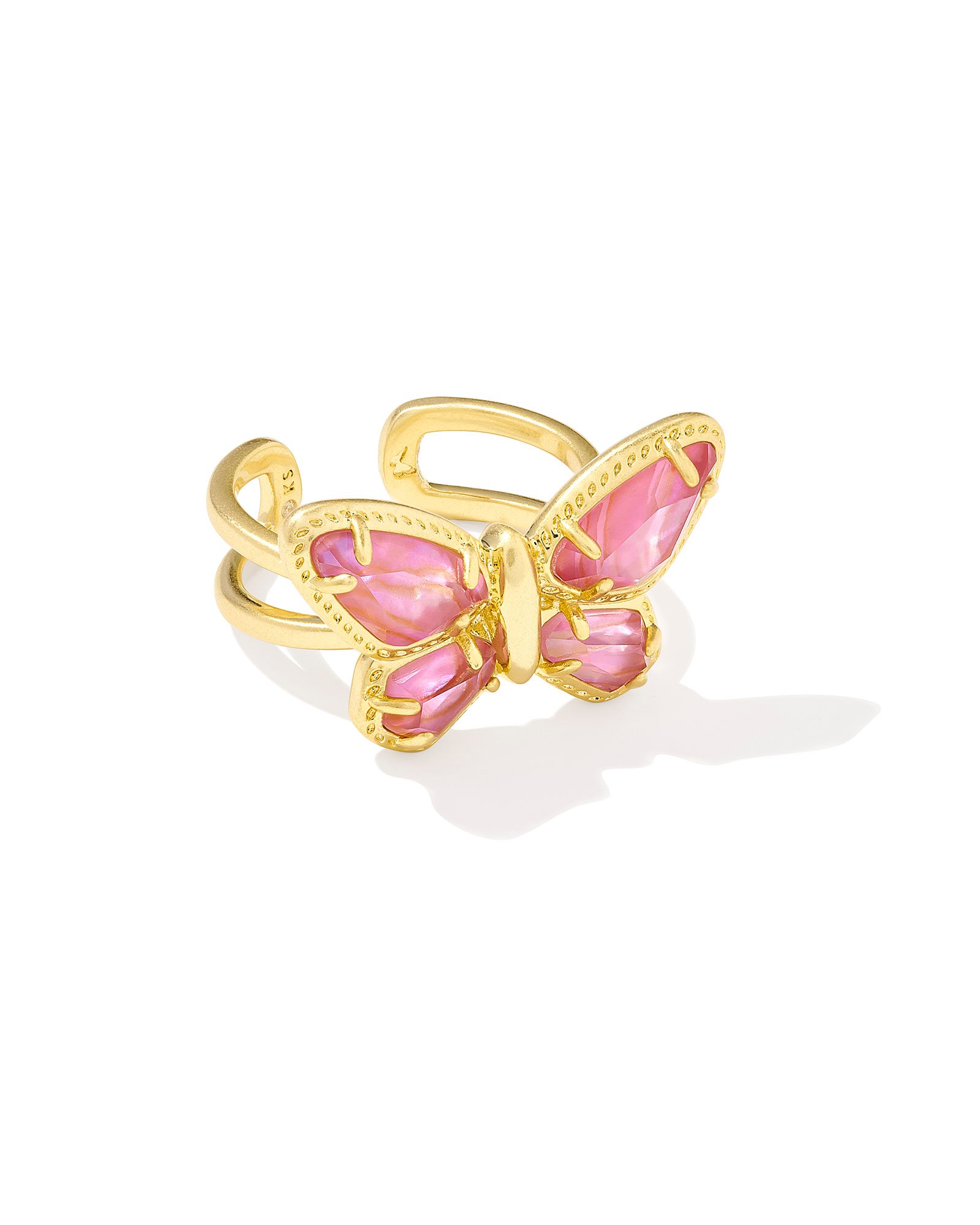 Dolly Parton x Kendra Scott Gold Butterfly Cocktail Ring in Light Pink ...