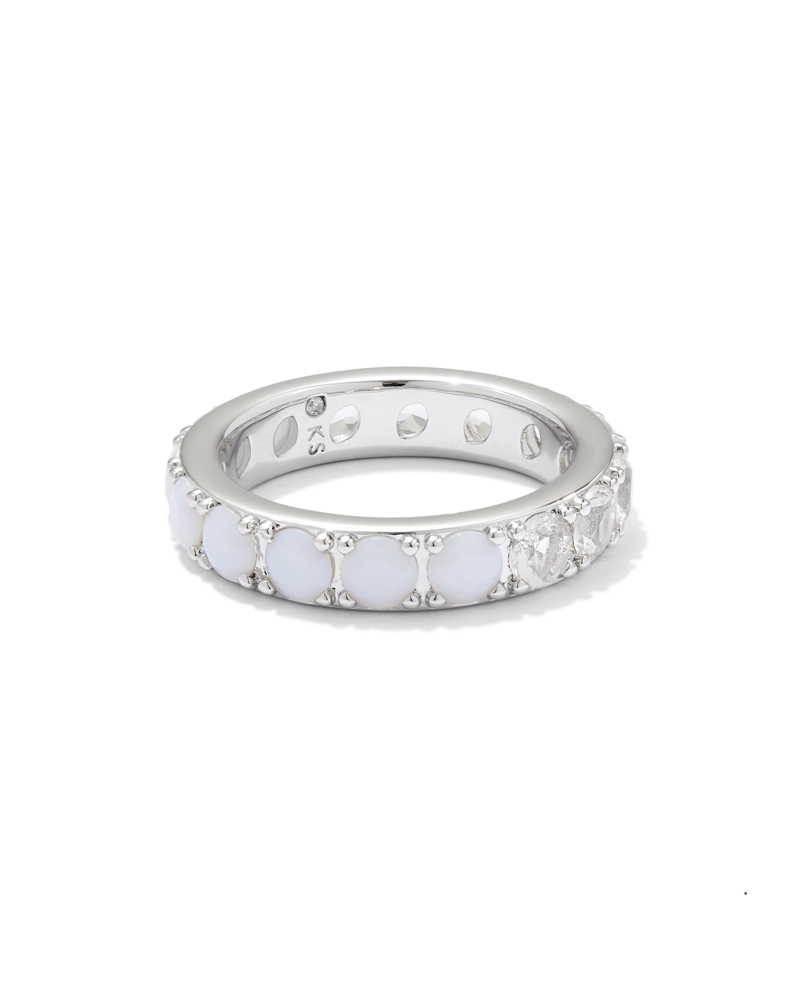 Chandler Silver Band Ring in White Opalite Mix | Kendra Scott