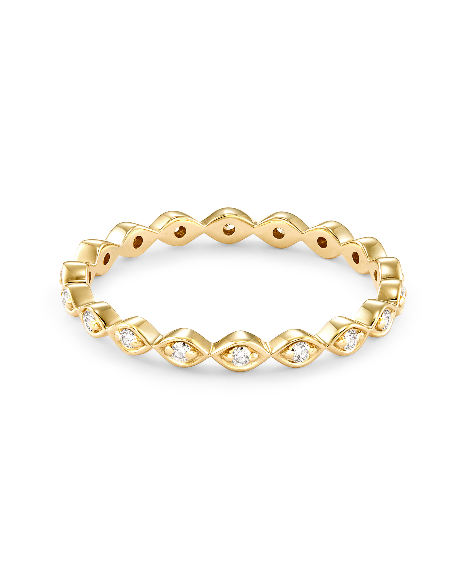Nicolette 14k Yellow Gold Band Ring in White Diamond | Kendra Scott