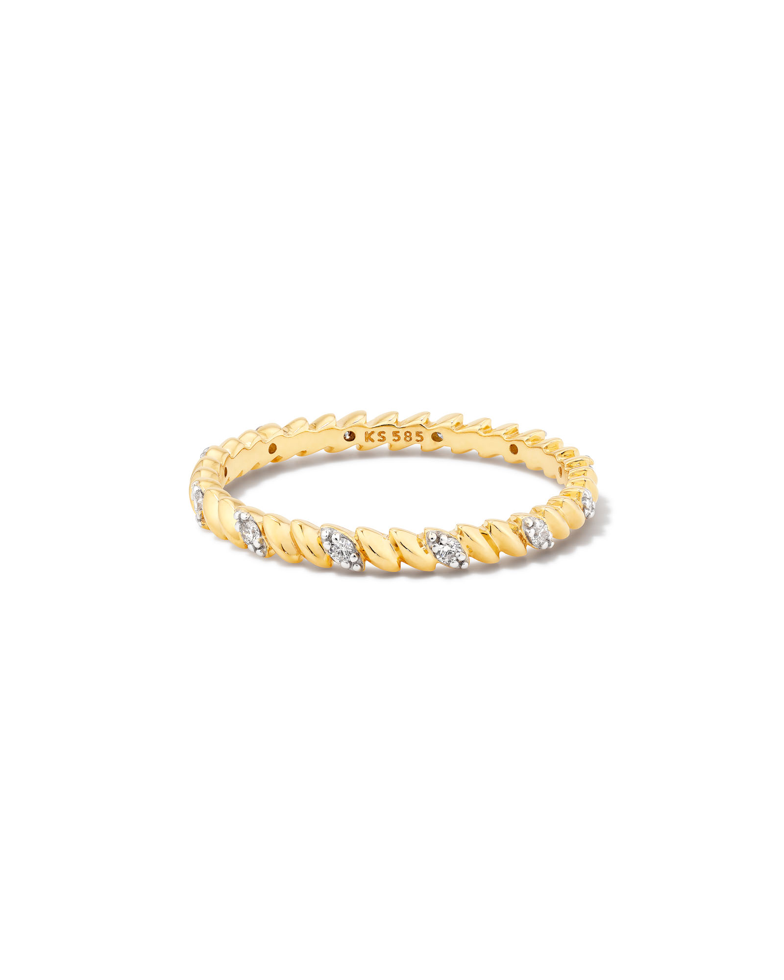 Tyler 14k Yellow Gold Band Ring in White Diamond | Kendra Scott