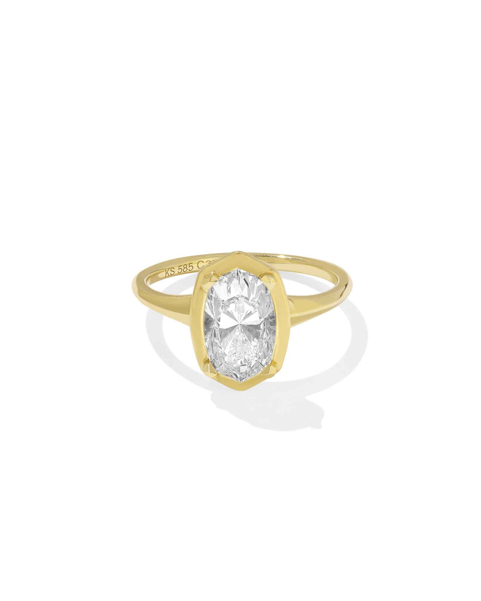 Lab Grown White Diamond Custom Elisa Statement Ring in 14k Yellow Gold ...