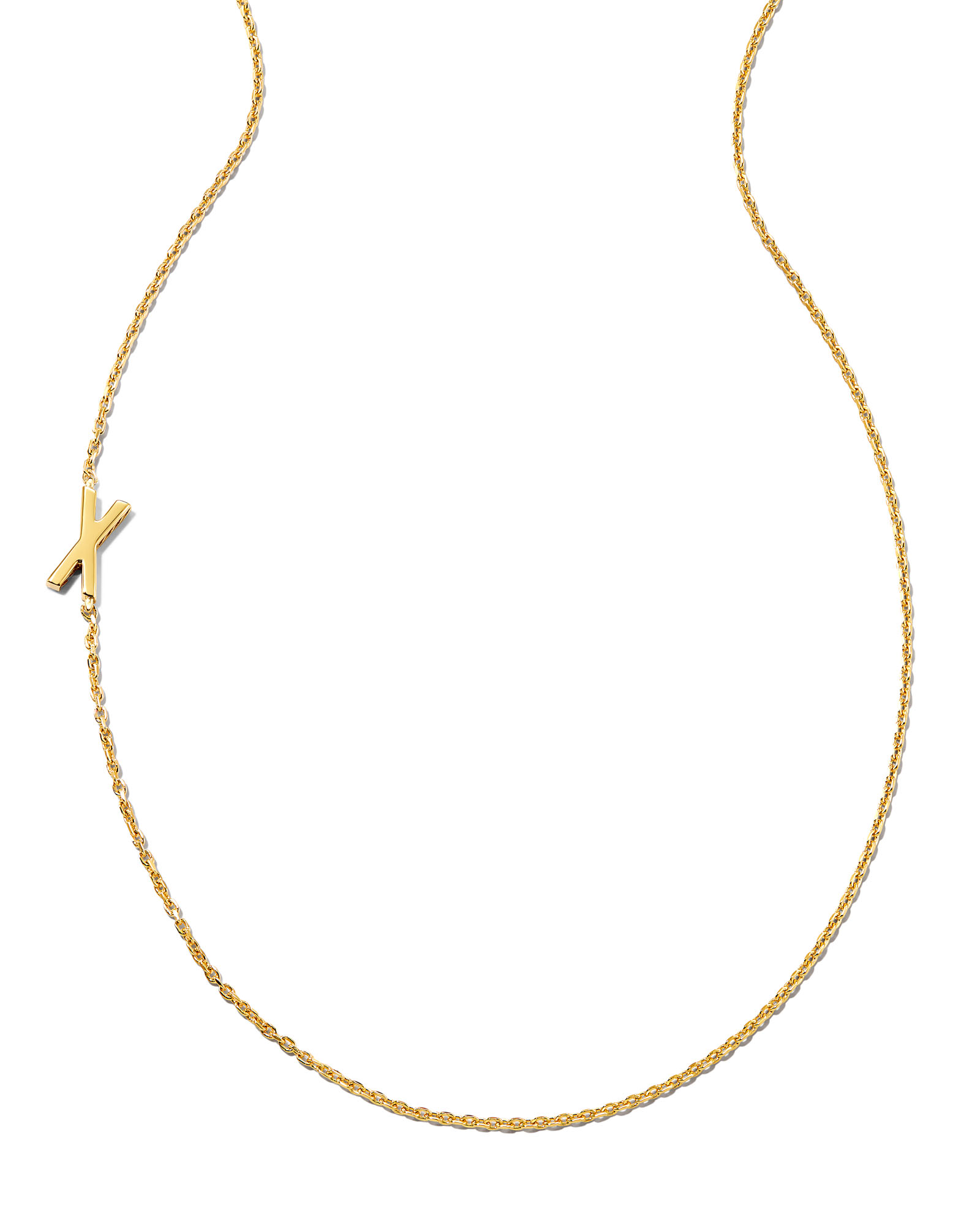 Letter X Inline Initial Necklace in 18k Gold Vermeil | Kendra Scott