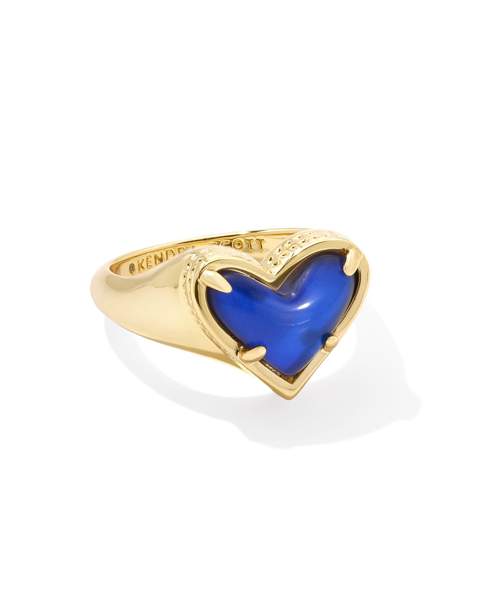 Framed Ari Heart Gold Band Ring in Mood Stone | Kendra Scott