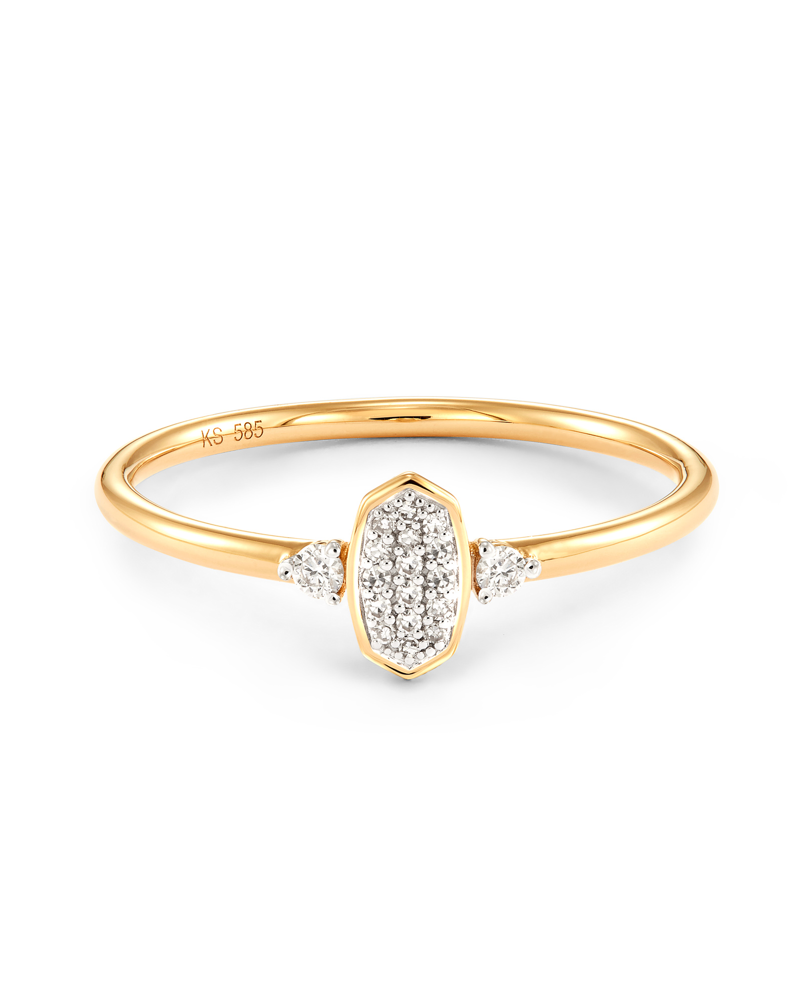 Marisa 14k Yellow Gold Band Ring in White Diamond | Kendra Scott