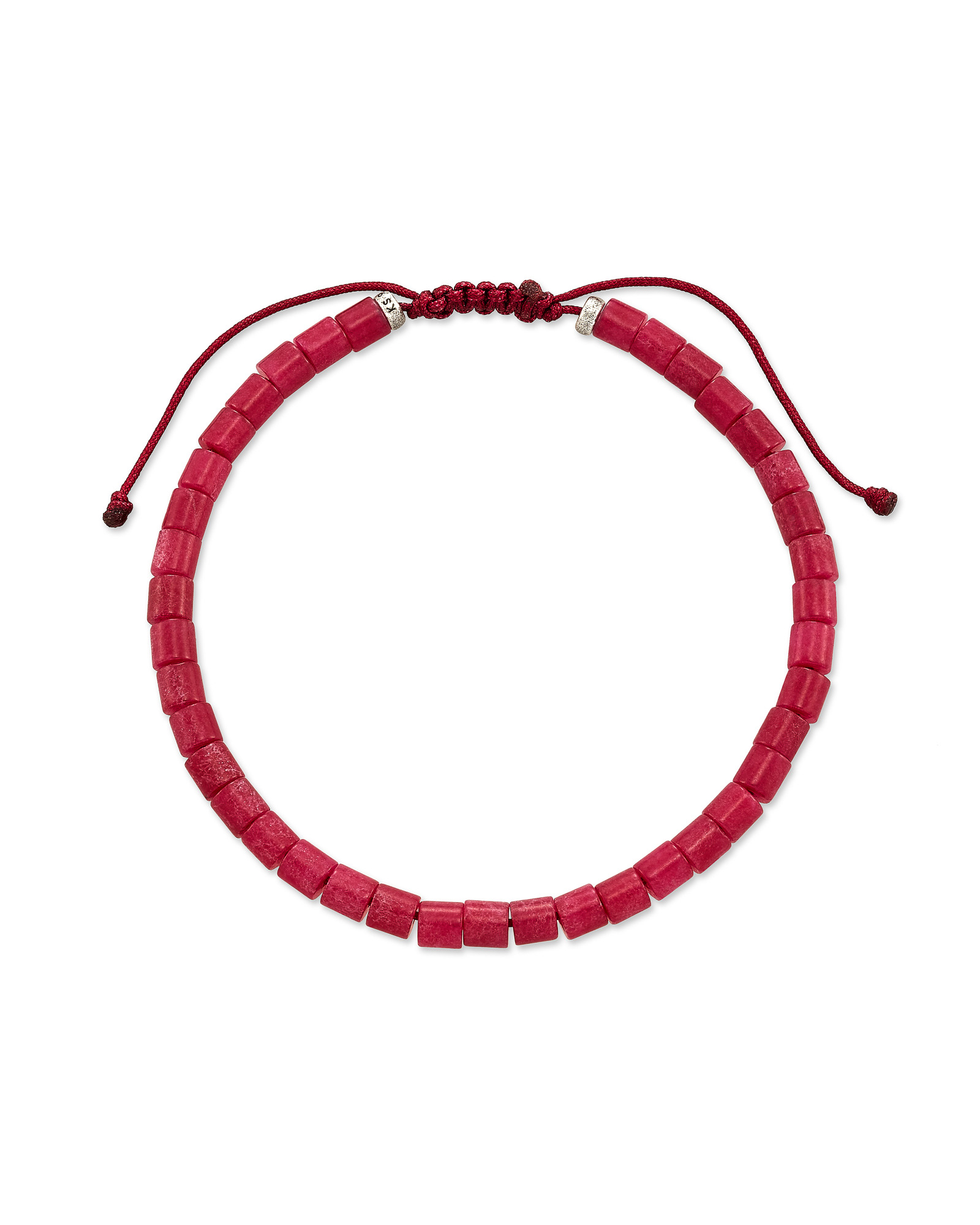 Grey Oxidized Sterling Silver Beaded Bracelet in Maroon Jade | Kendra Scott