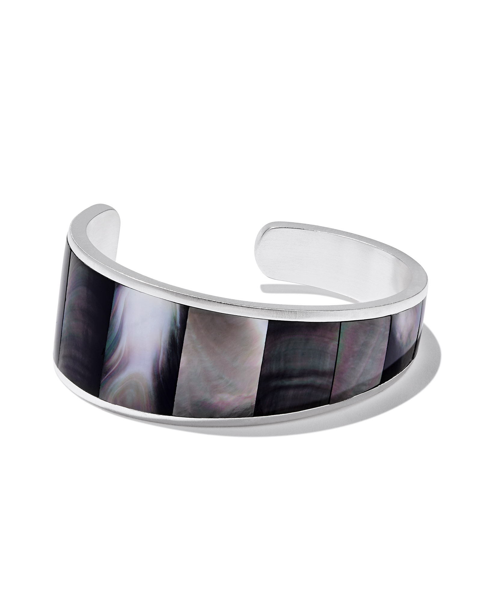 Tenley Bright Silver Shell Cuff Bracelet in Black Mother-of-Pearl | Kendra Scott