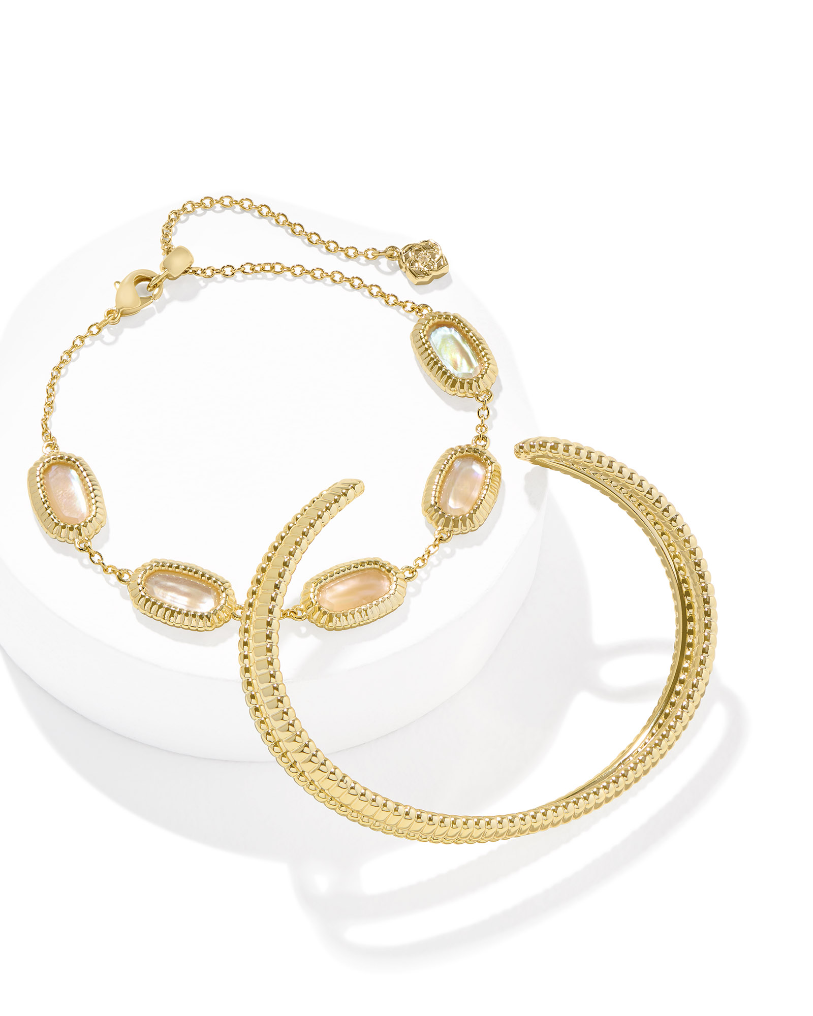 Grayson Ridge Frame Link and Cuff Bracelet Set of 2